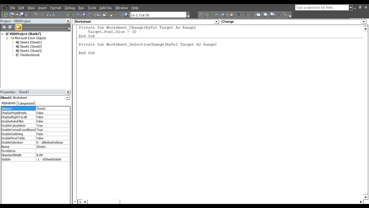 Vba Event Handling Youtube