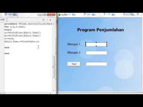 Delphi 7 Bab 1 1 Program Penjumlahan Youtube