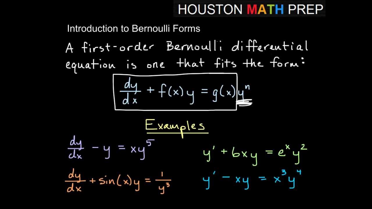 Bernoulli Equation Differential Equations Examples At Alex Wright Blog