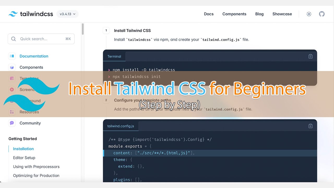 Install Tailwind Css Step By Step For Beginners Tutorial Youtube