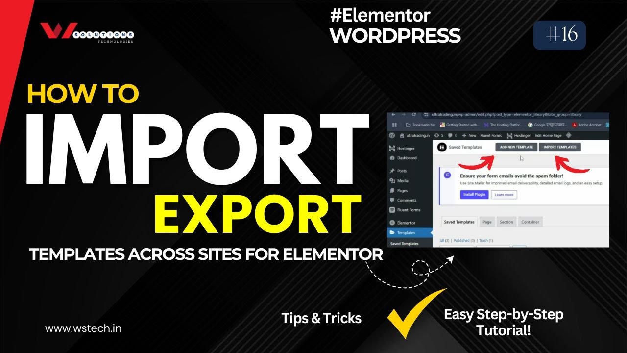How To Import Export Templates Across Sites For Elementor Step By