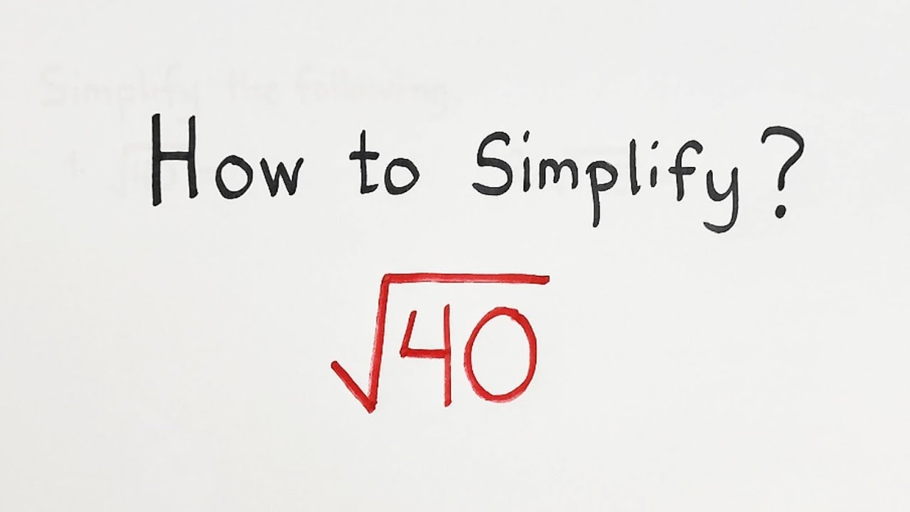 Simplifying Radicals Youtube
