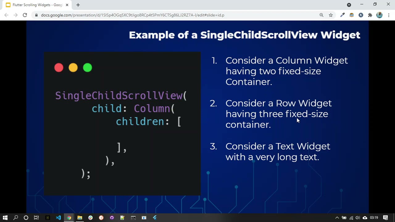 Flutter Singlechildscrollview Youtube