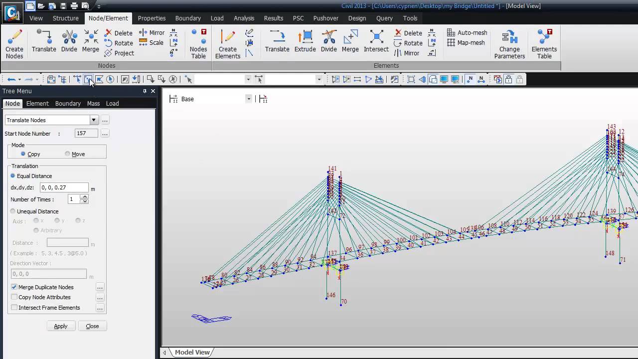 Midas Civil Tutorial Cable Stayed Bridge Analysis 2 Bridge Modeling