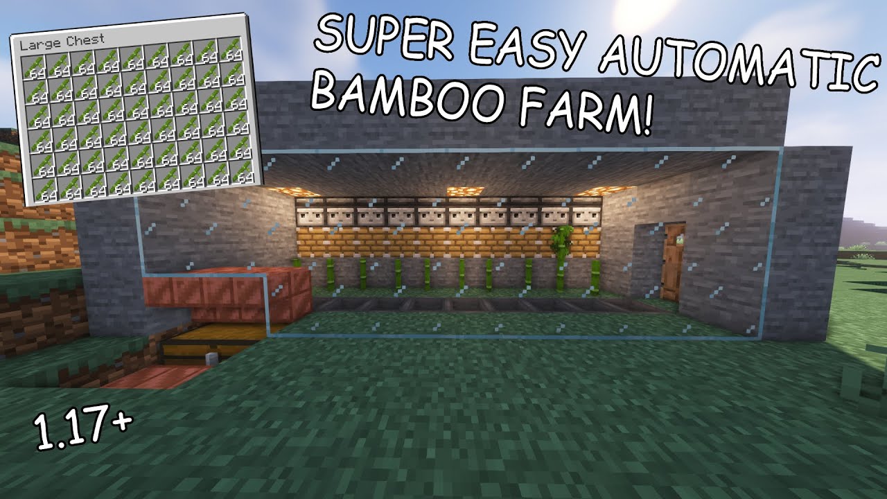 Super Easy Automatic Bamboo Farm Minecraft 1 17 Tutorial Java