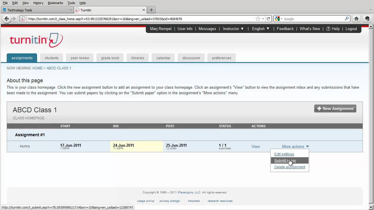 Viewing And Submitting Assignments In Turnitin Youtube