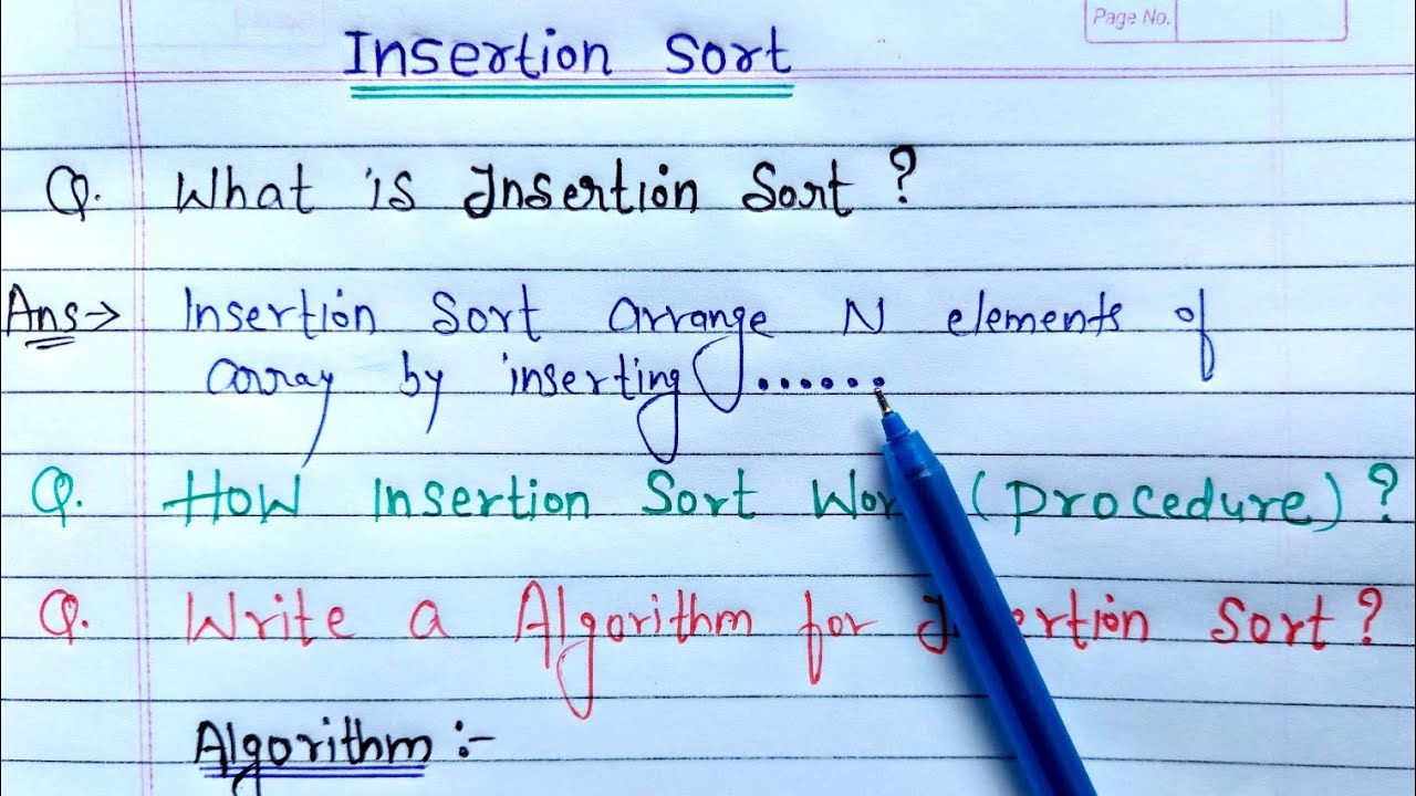 Insertion Sorting Of Sorting Algorithm Of Data Structure