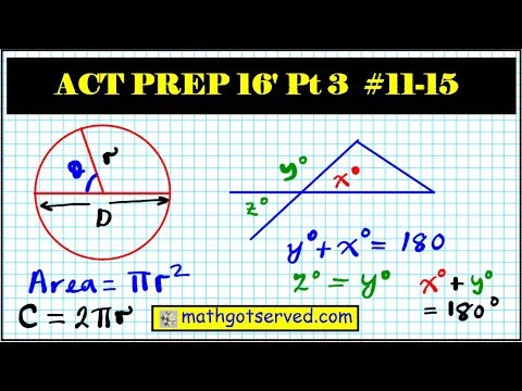 Act Released Practice Math Test Prep Part 3 Numbers 11 To 15 2017