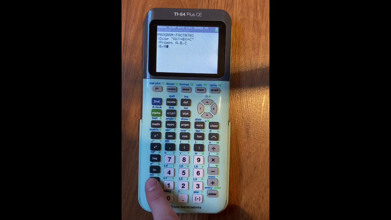 Factoring Trinomials Program For Ti 84 Plus Ce Youtube