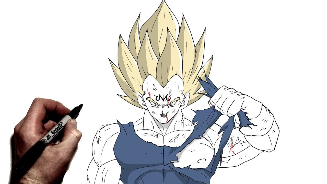 Majin Vegeta Super Saiyan Drawing