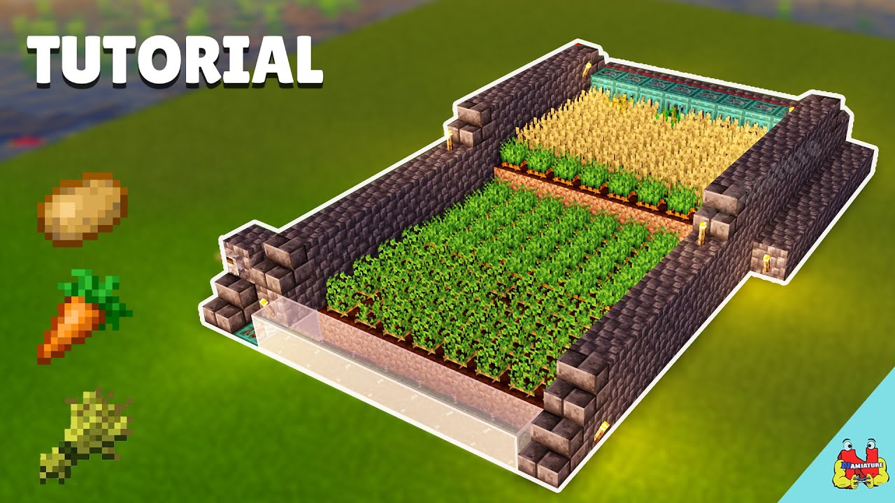 My First Automatic Farm In Minecraft Wheat Carrots Potato Youtube