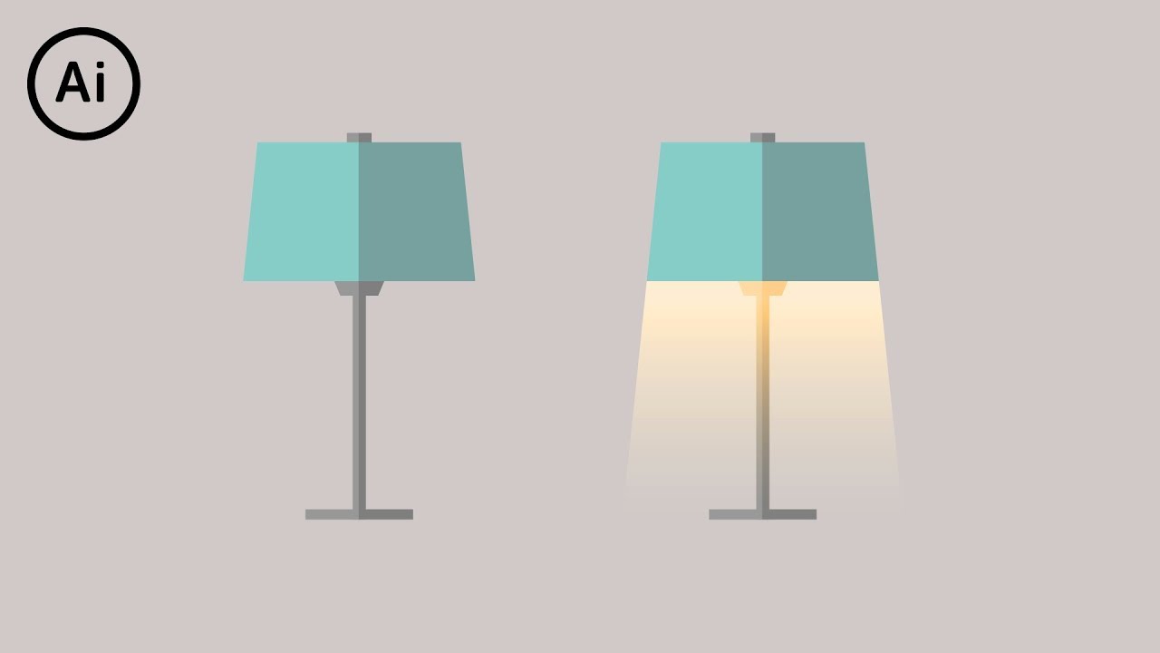 Flat Design Lamp Illustrator Tutorial Youtube