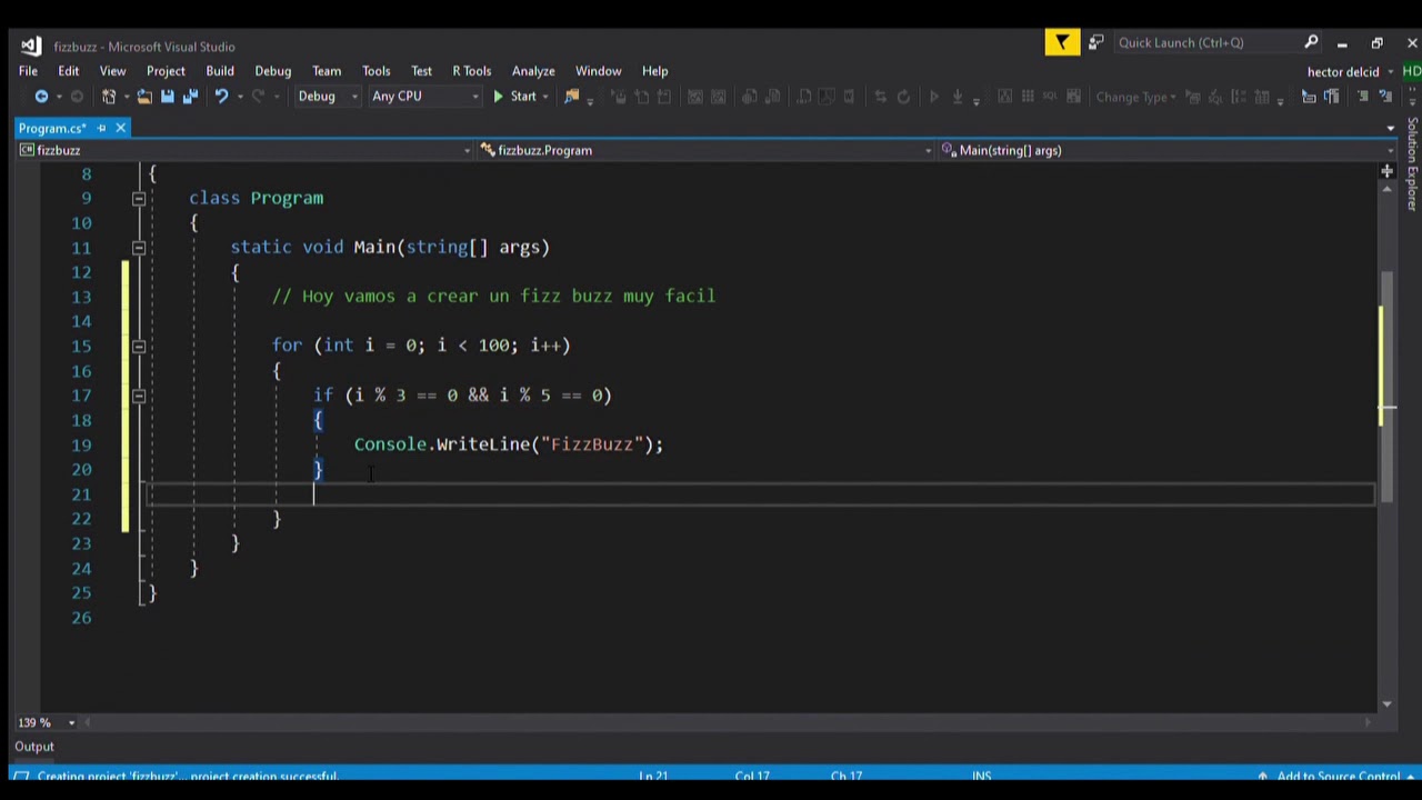 Como Hacer Un Fizzbuzz Facil En C En Español Fizz Buzz Youtube