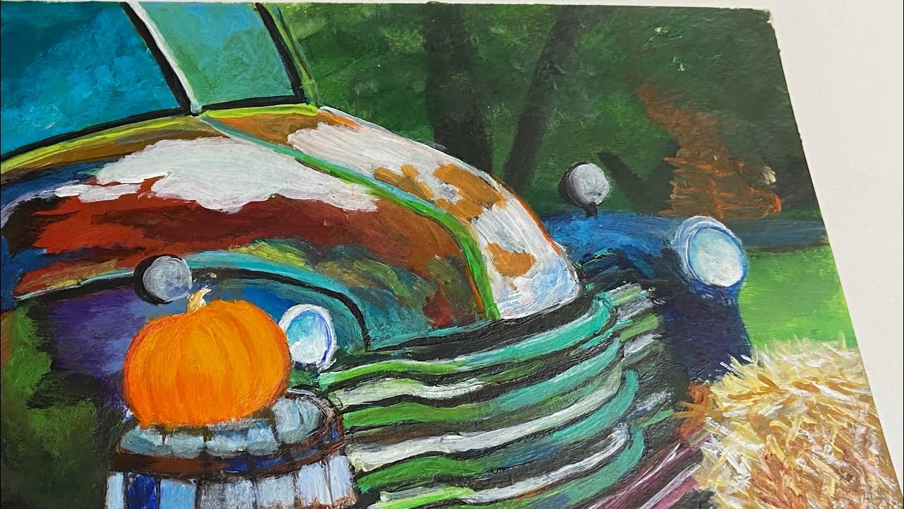 How To Paint An Old Truck Autumn Painting Halloween Painting Acrylic
