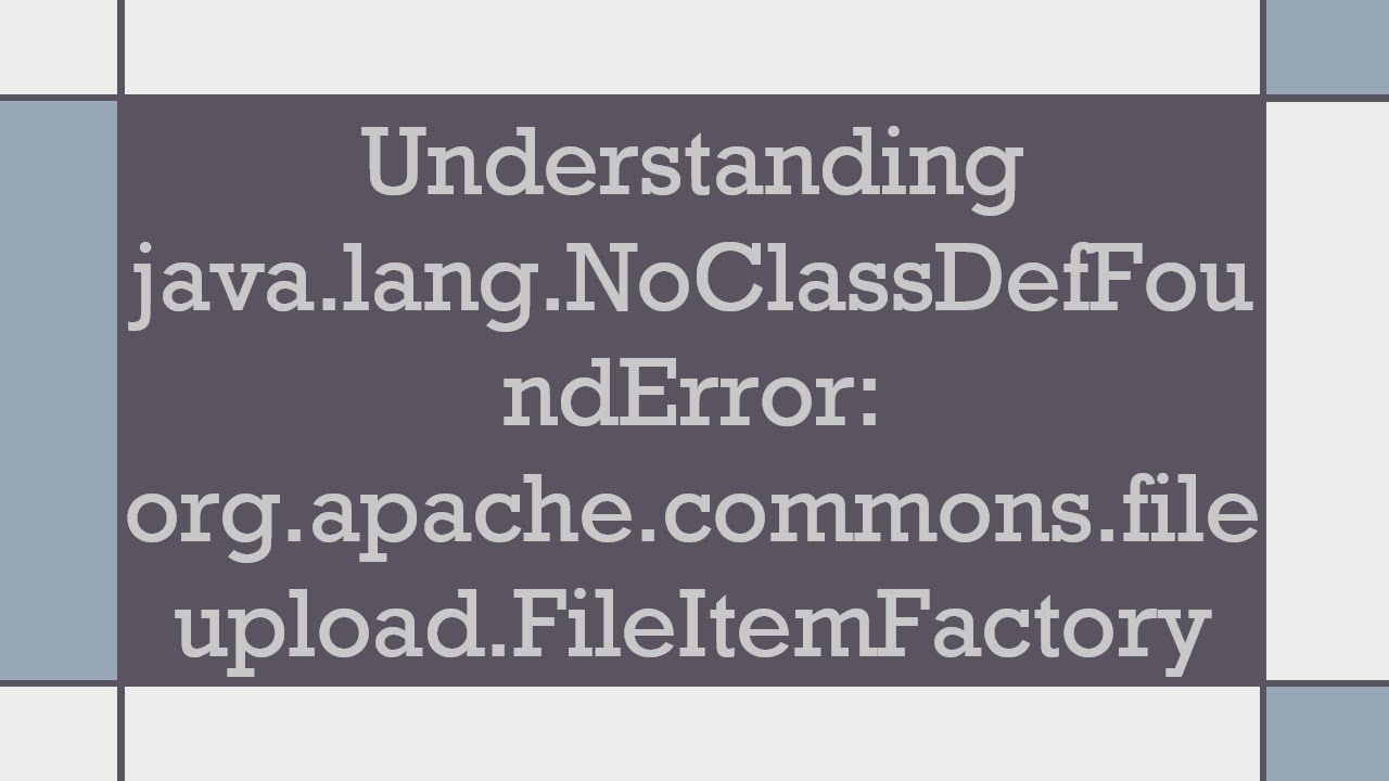 Understanding Java Lang Noclassdeffounderror Org Apachemons
