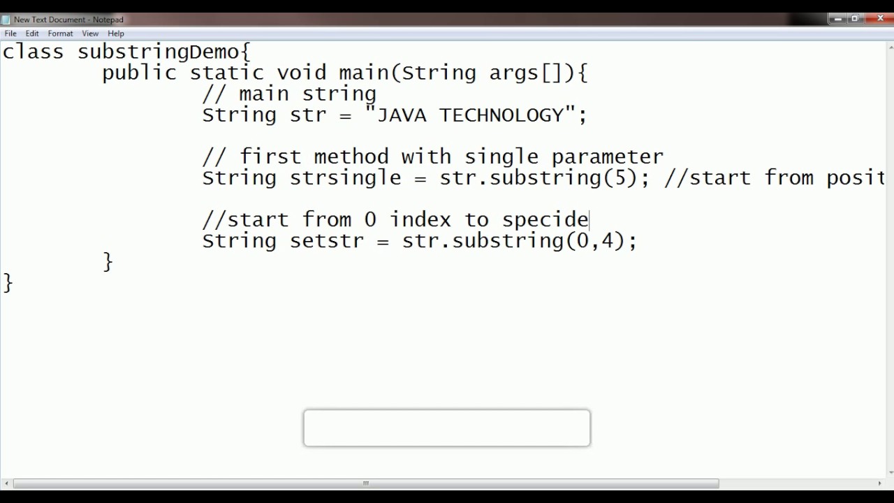 Substring In Java Android String Method Example Youtube