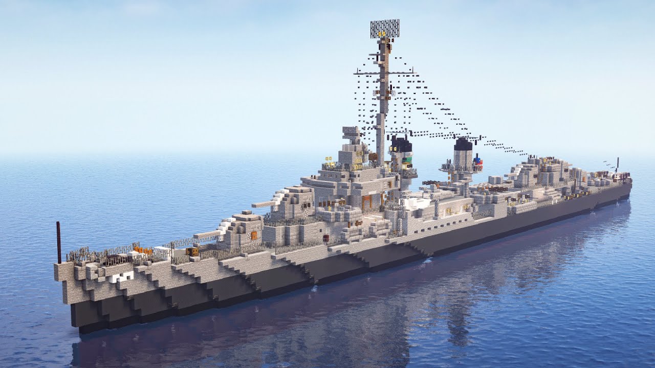 Minecraft Fletcher Class Destroyer Ship Tutorial 1 2 Youtube