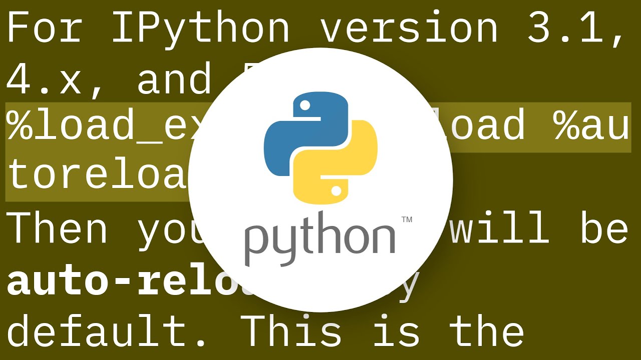 Autoreload Of Modules In Ipython Youtube