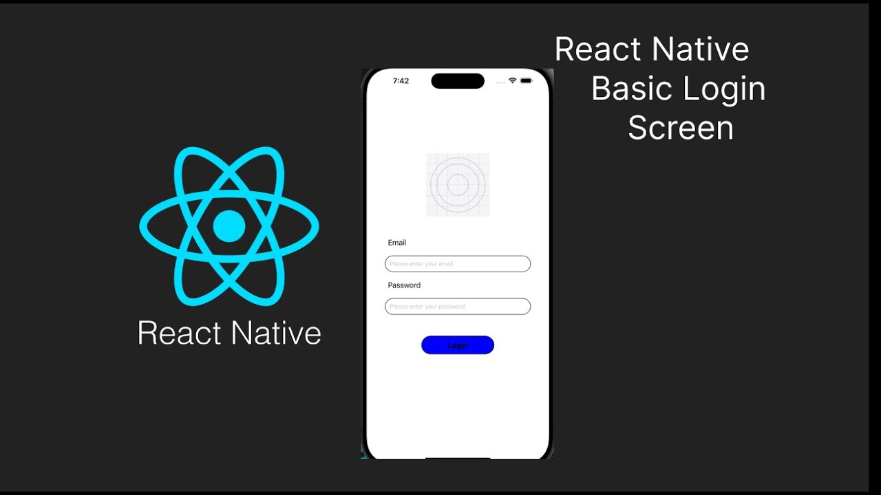 React Native Basic Login Screen Tutorial Youtube