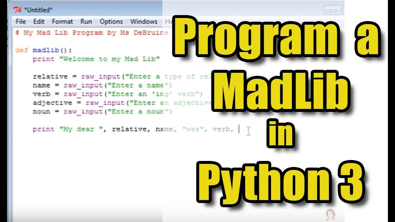 A Madlib In Python Youtube