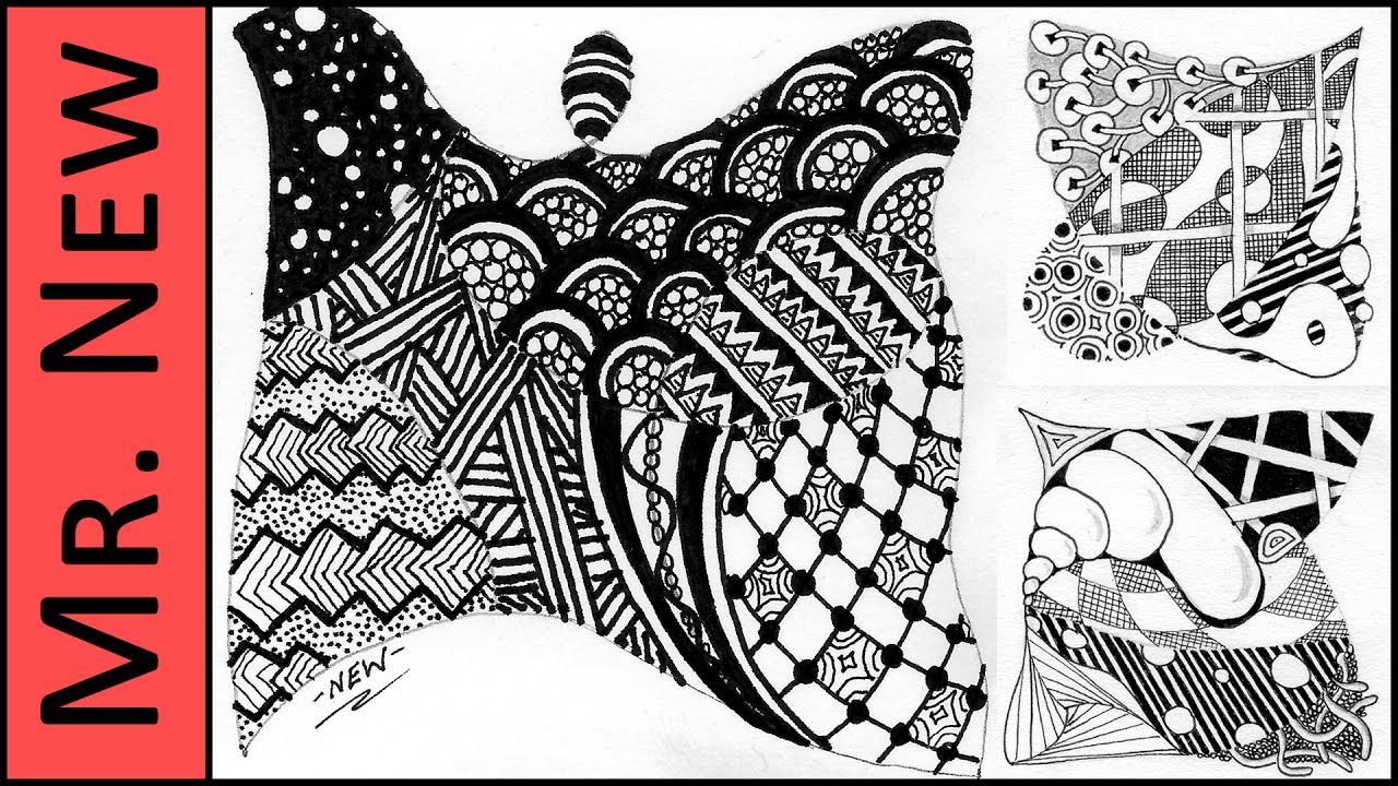 How To Zendoodle A Tile Step By Step Zentangle Tutorial Youtube