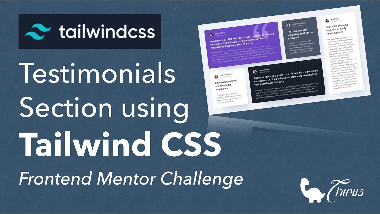 Create A Testimonials Section Using Tailwind Css Frontend Mentor