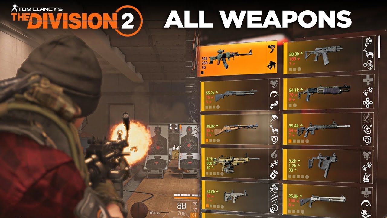 The Division 2 All Weapons Gameplay Showcase Gun Sounds Youtube