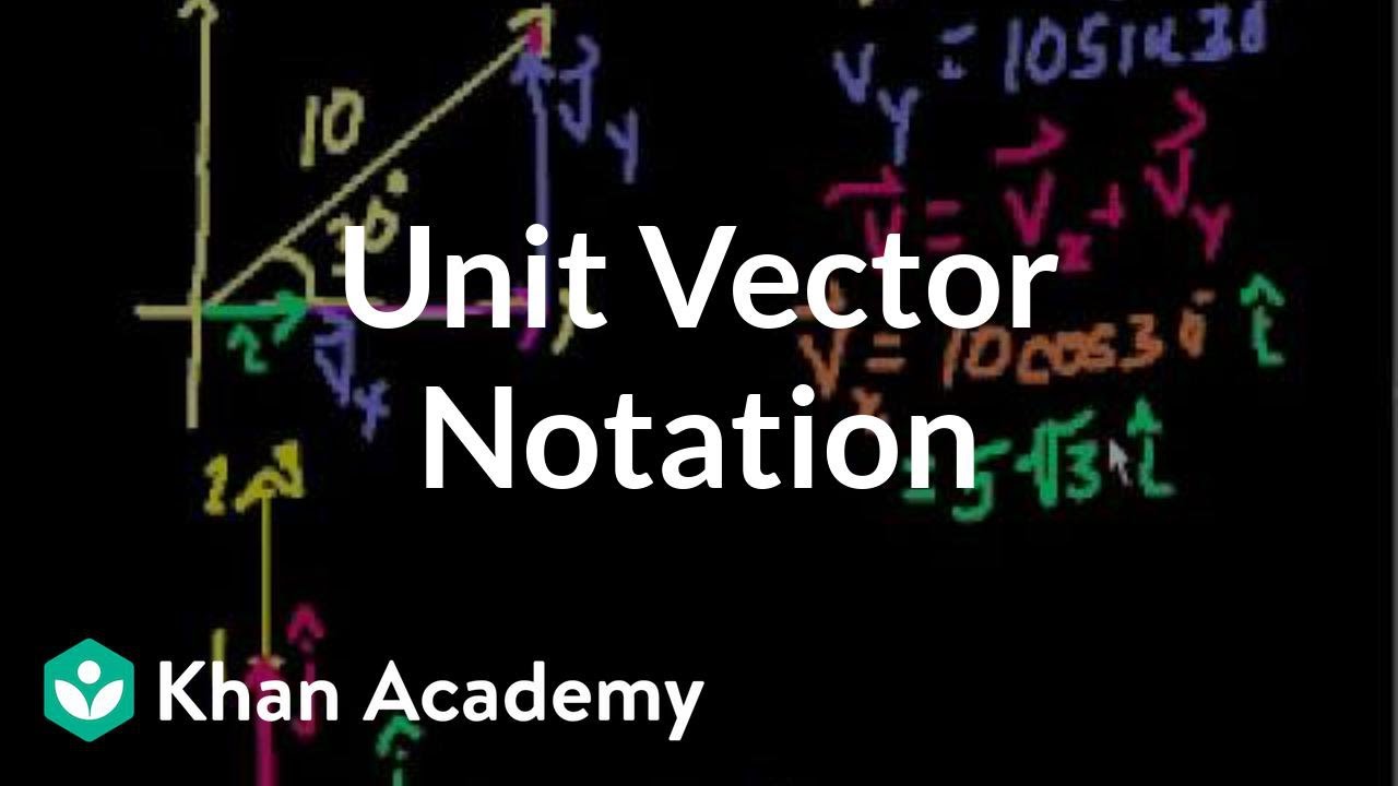 Unit Vector Notation Two Dimensional Motion Physics Khan Academy