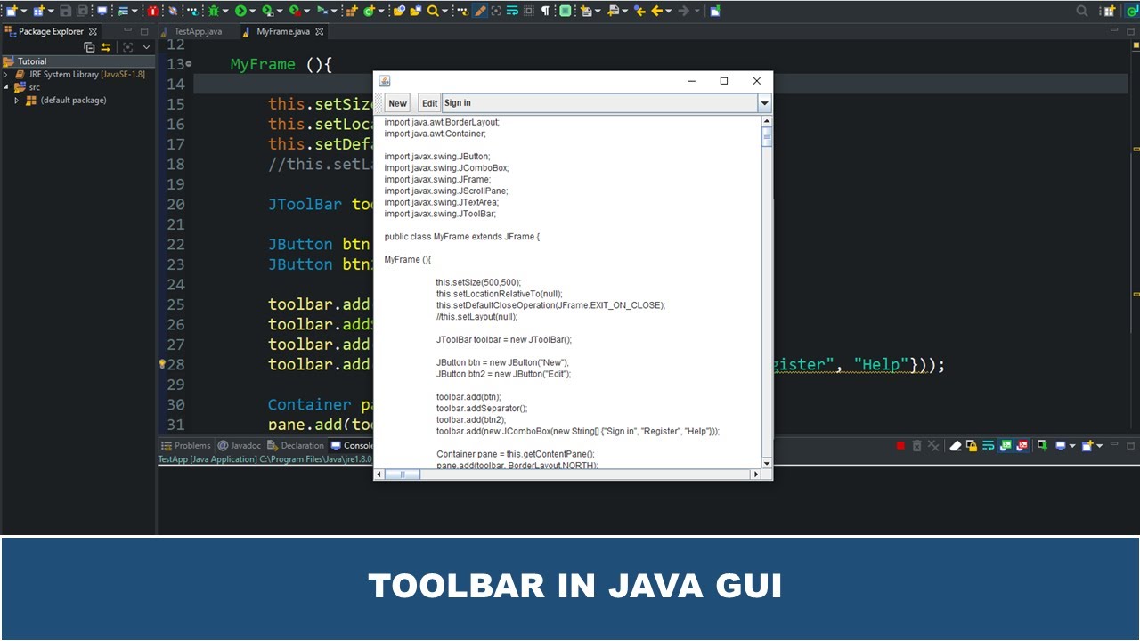 Java Gui Tutorial 60 Create A Toolbar Using Jtoolbar Class In Java