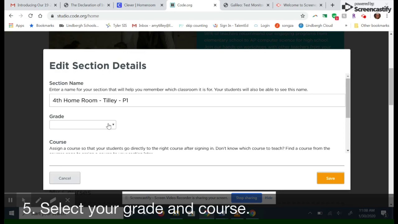 Create A Code Org Class Using Clever Youtube
