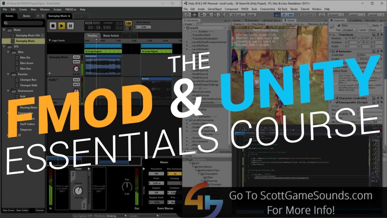 The Fmod Unity Essentials Course How To Integrate Fmod Studio 2 0