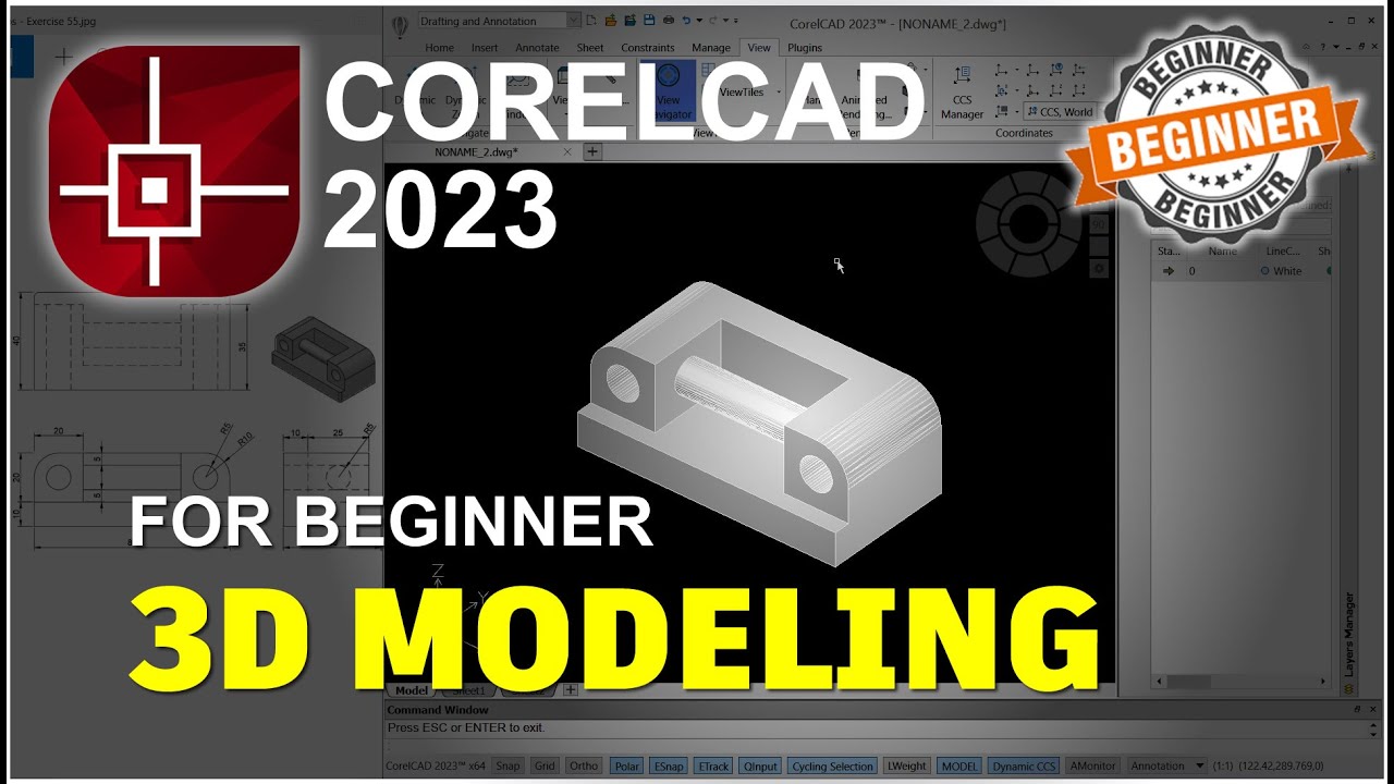 Corelcad 2023 Basic 3d Modeling Tutorial For Beginner Youtube