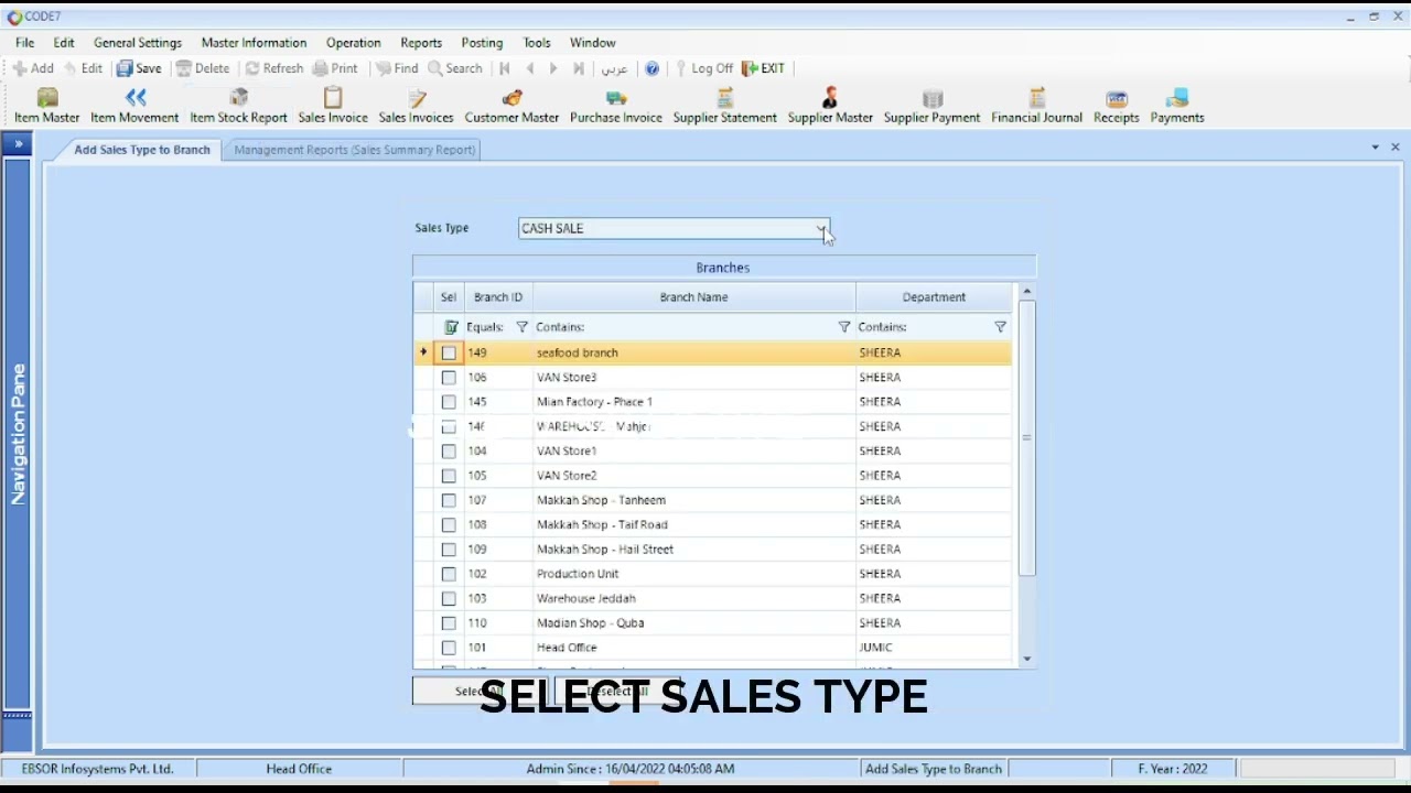 Code7 Sales Type Update Youtube