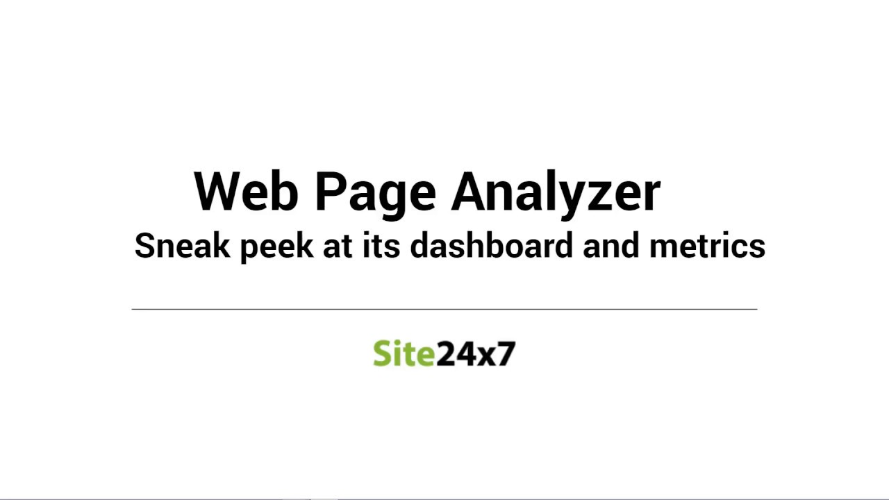 Quick Look At The Web Page Analyzer Monitor And Its Metrics Youtube