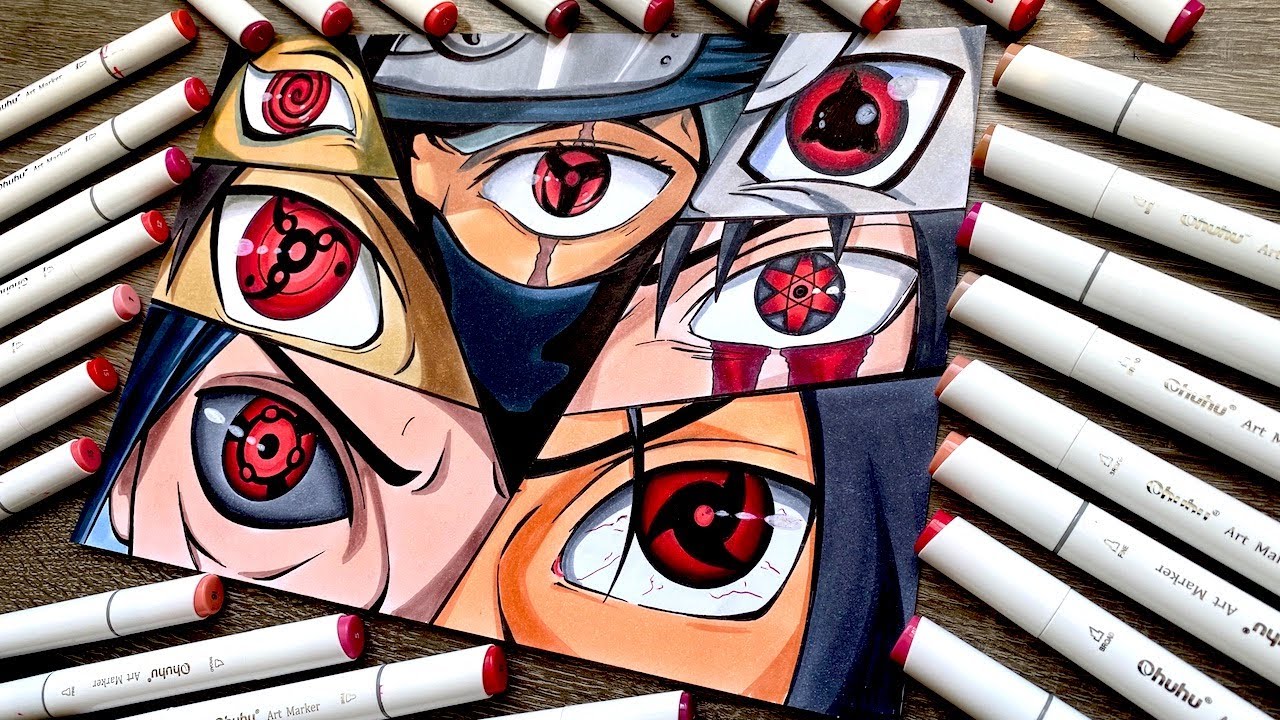 Drawing Mangekyou Sharingan Of Itachi Sasuke Kakashi Madara Indra