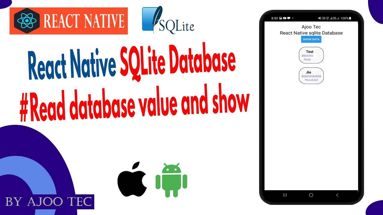 React Native Sqlite Database In Hindi Youtube