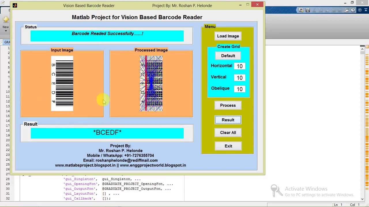 Barcode Reader Using Image Processing Matlab Project Code Youtube