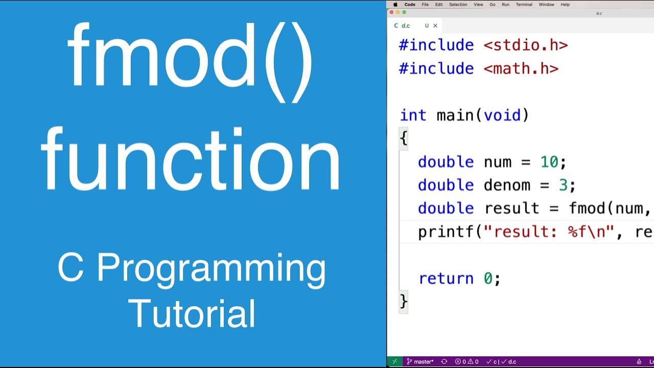 Fmod Function C Programming Tutorial Youtube