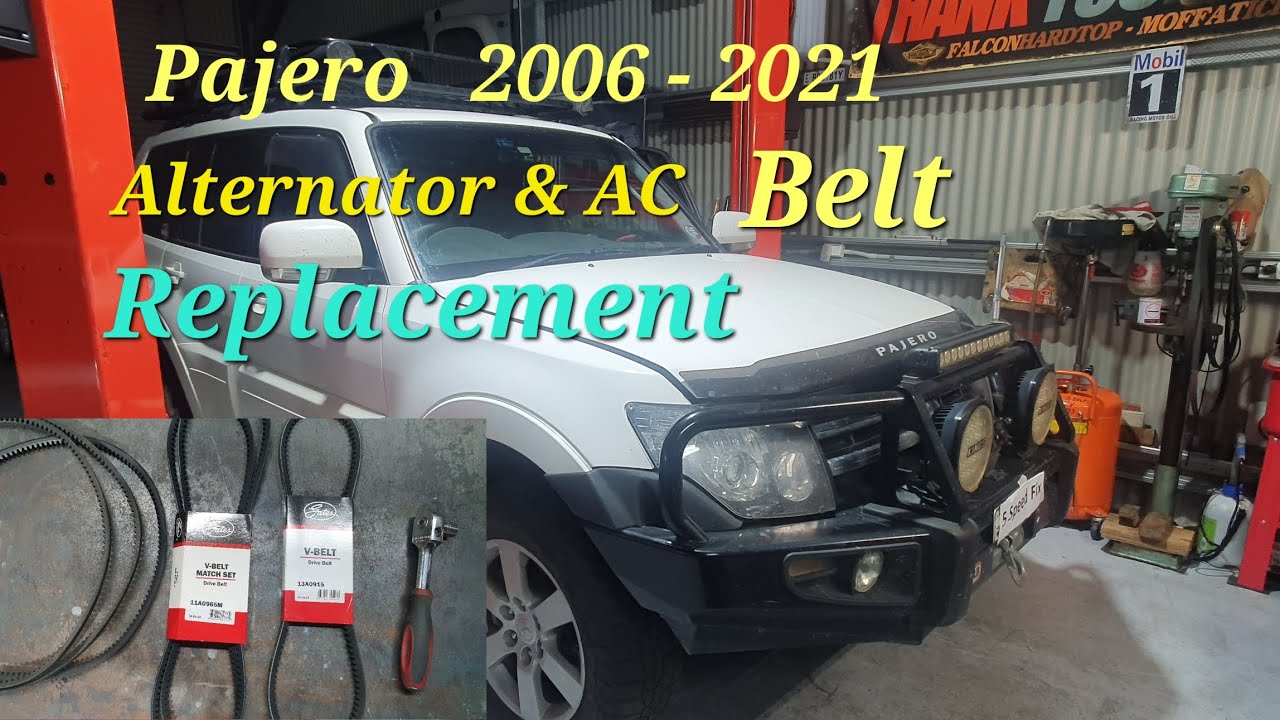 Pajero 2006 21 Alternator Ac Belt Replacement Youtube