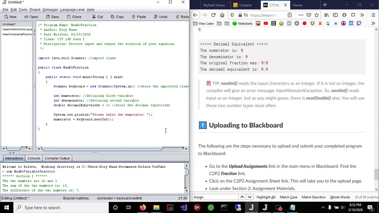Java Fractions C2p2 Youtube