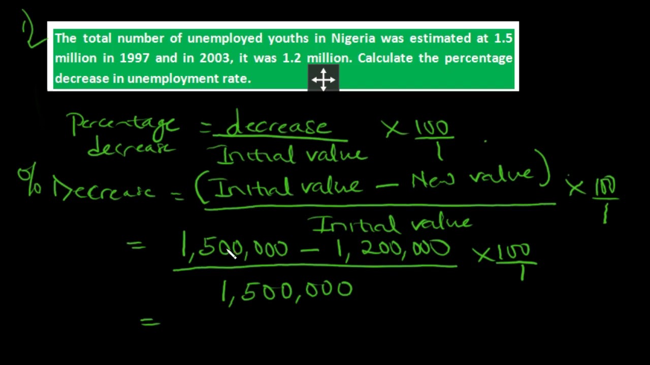 Calculating Percentage Decrease Or Reduction Youtube