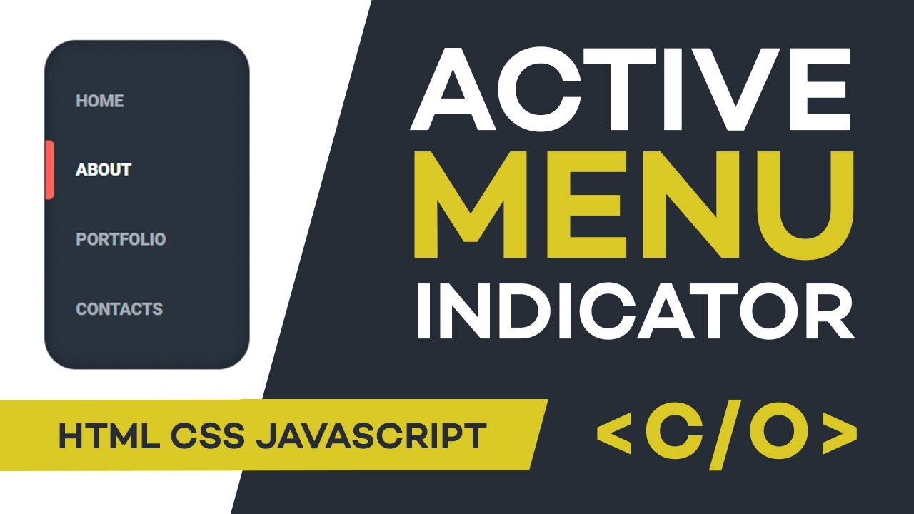 Active Menu Indicator On Css Html Javascript Animated Sliding Menu
