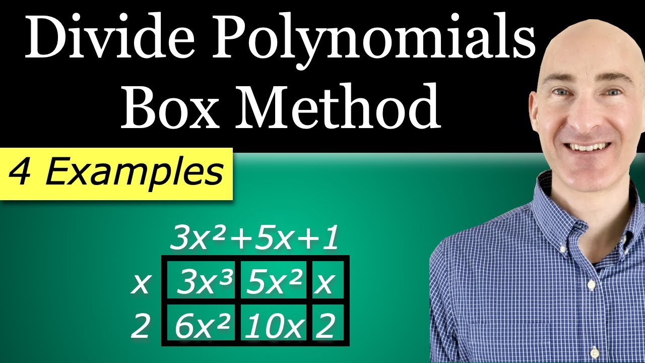 Polynomial Long Division The Box Method Area Model Youtube