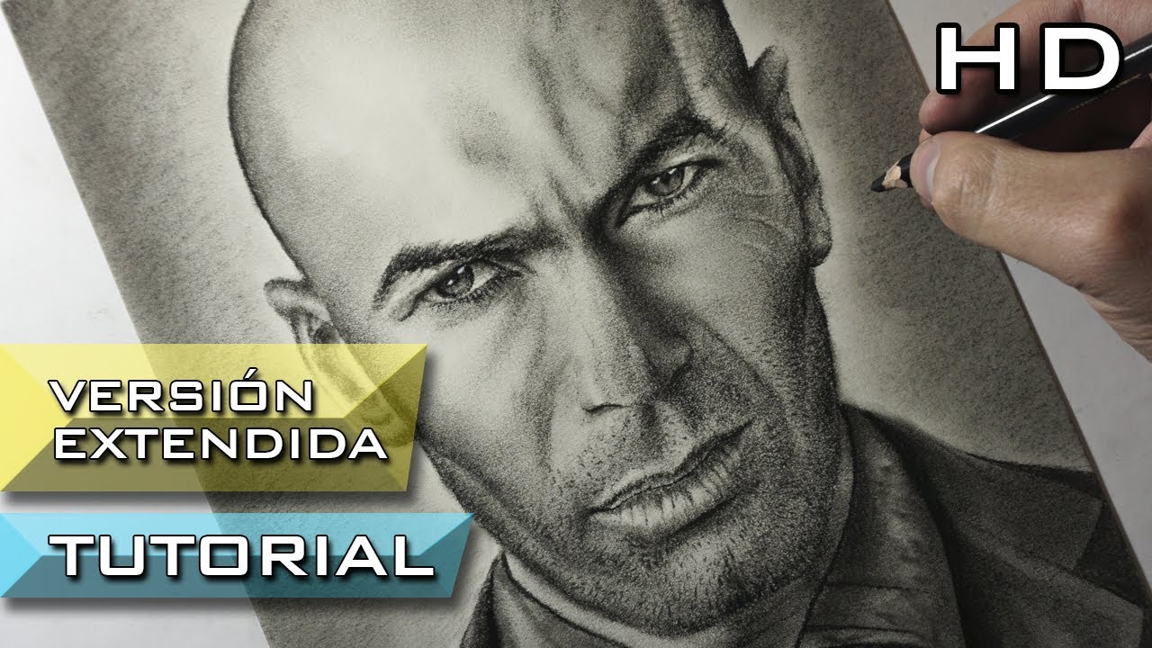 Cómo Dibujar A Zinedine Zidane A Lápiz Carboncillo Paso A Paso
