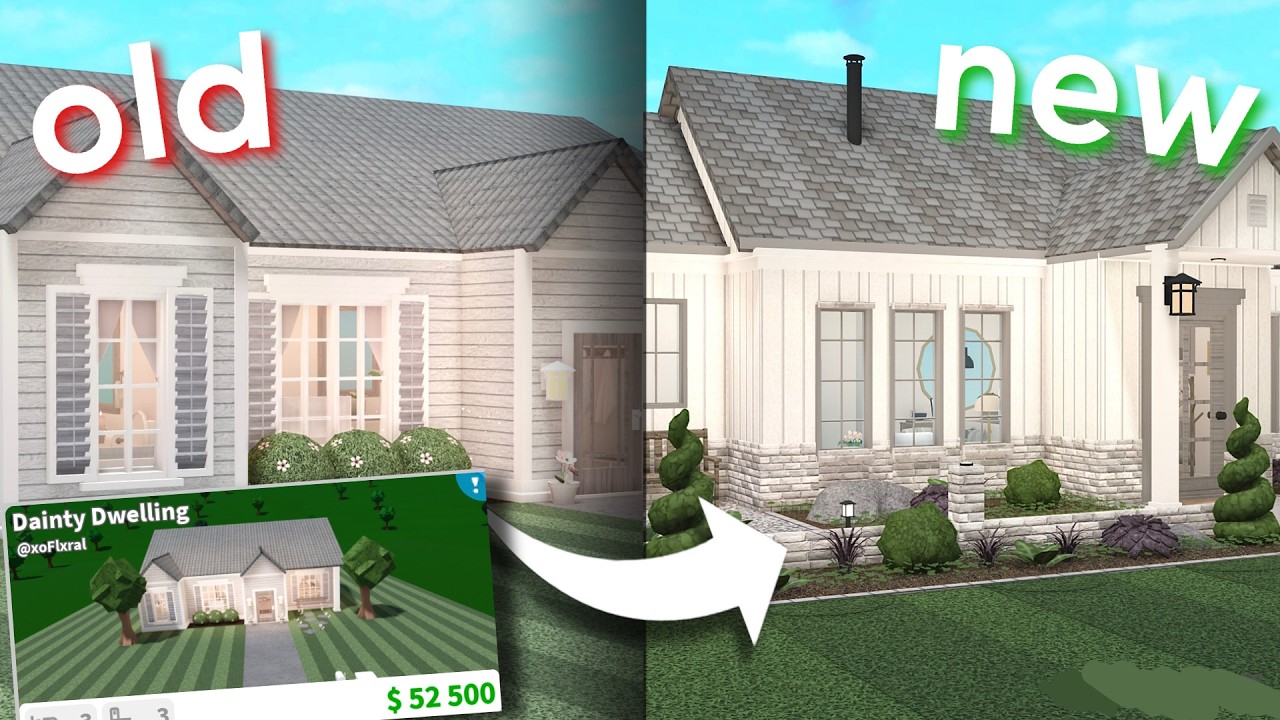 Renovating The New Bloxburg Prebuilt Into A Realisitic House Youtube