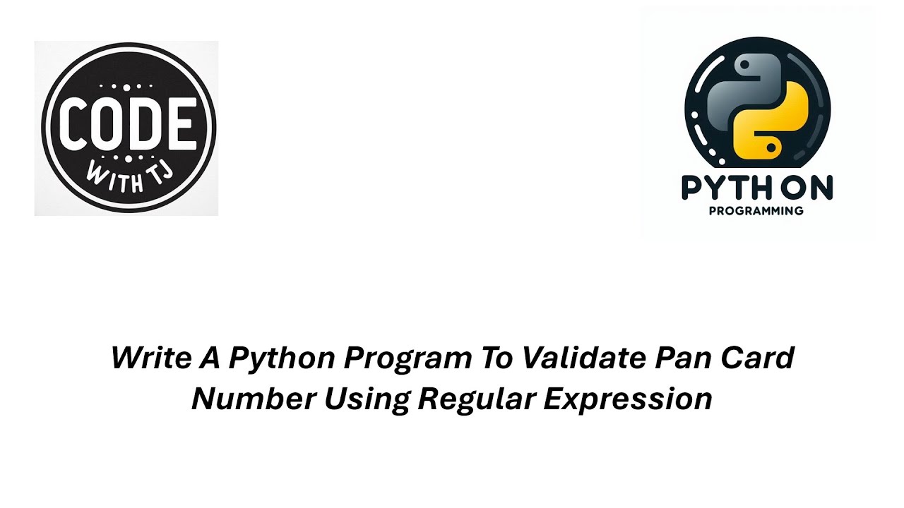 Write A Python Program To Validate Pan Card Number Using Regular
