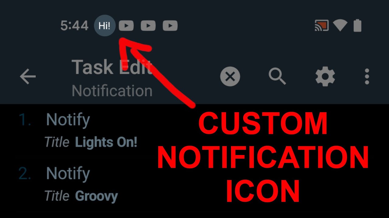 Tasker Custom Notification Icon Youtube