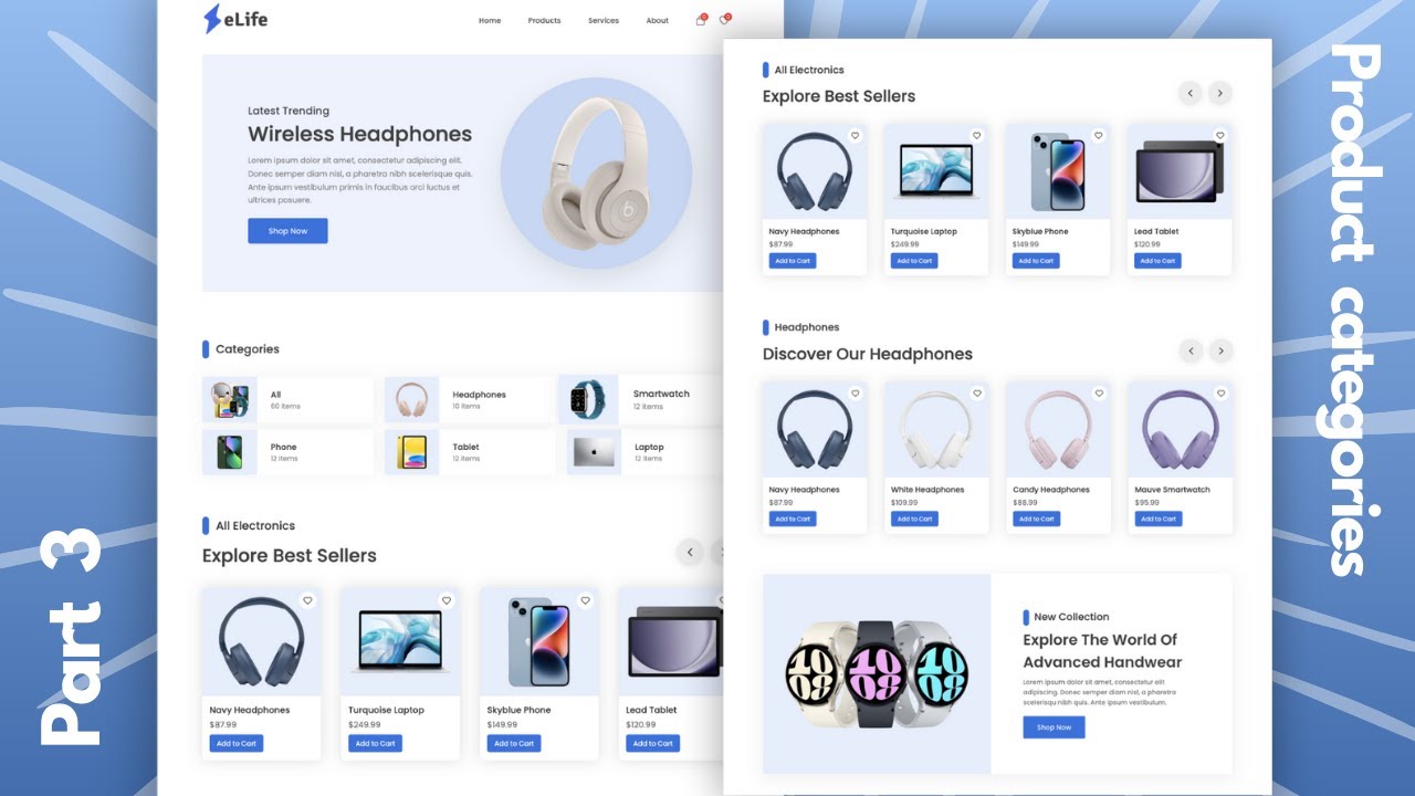 Ecommerce Electronics Product Page Html Css Js Step By Step