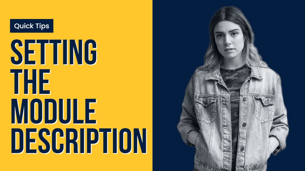 Setting The Module Description Youtube