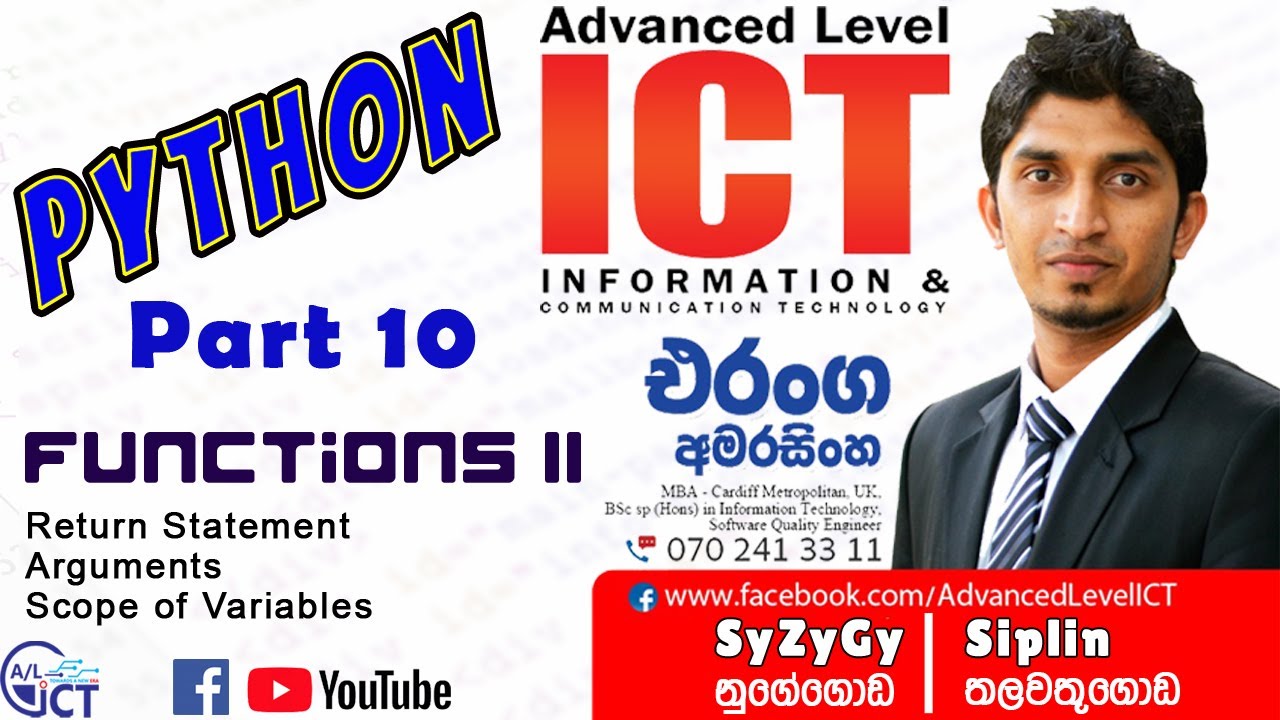 Python Programming Part 10 Functions Ii Youtube